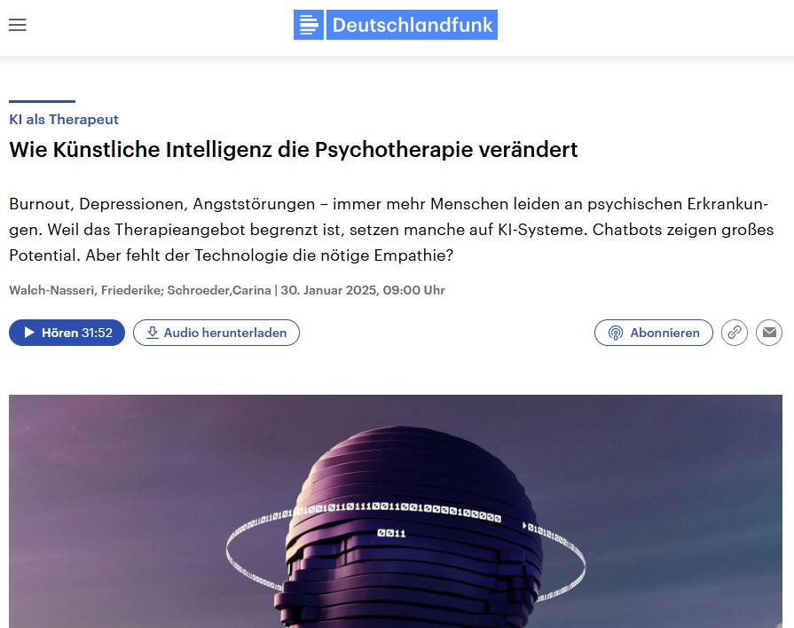 h-lab News - AI as a therapist: Deutschlandfunk Podcast with Florian Onur Kuhlmeier